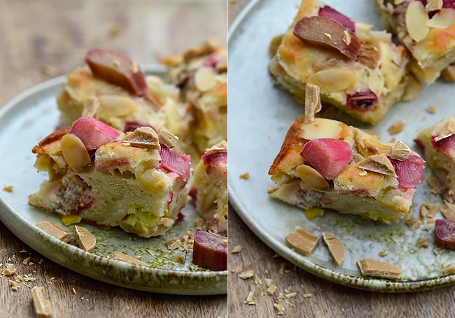 KAGE MED RABARBER, ÆBLE OG MARCIPAN